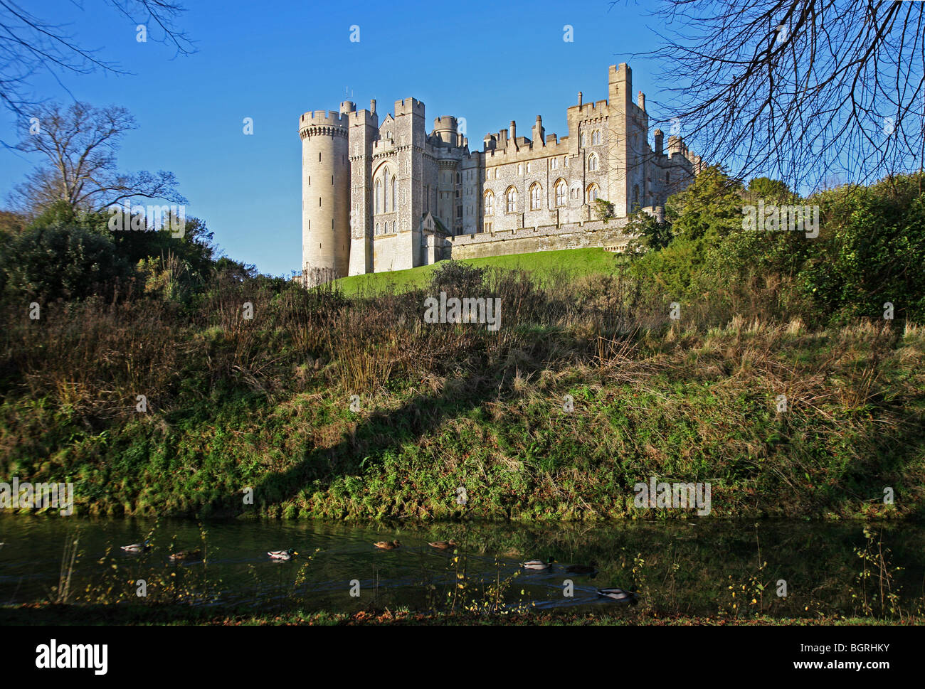 The impressive Arundel Castle, a medieval fortification overlooking the ...