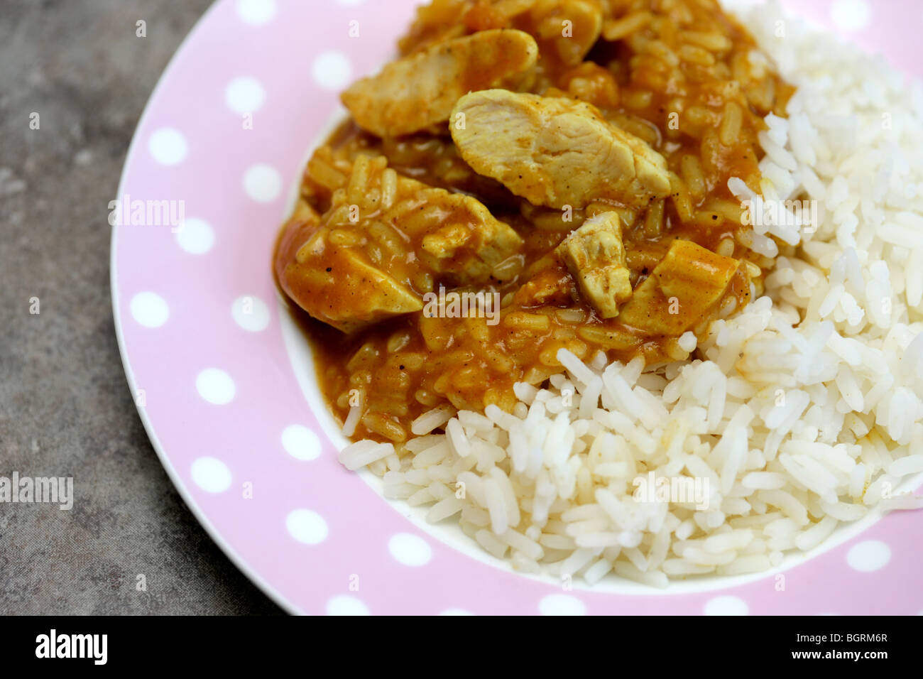 Fresh Indian Style Spicy Chicken Curry With Long Grain Rice with No ...