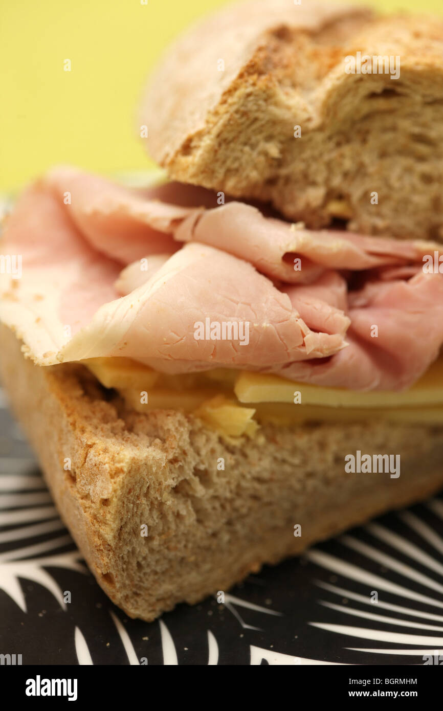Ham and Cheese Roll Stock Photo - Alamy