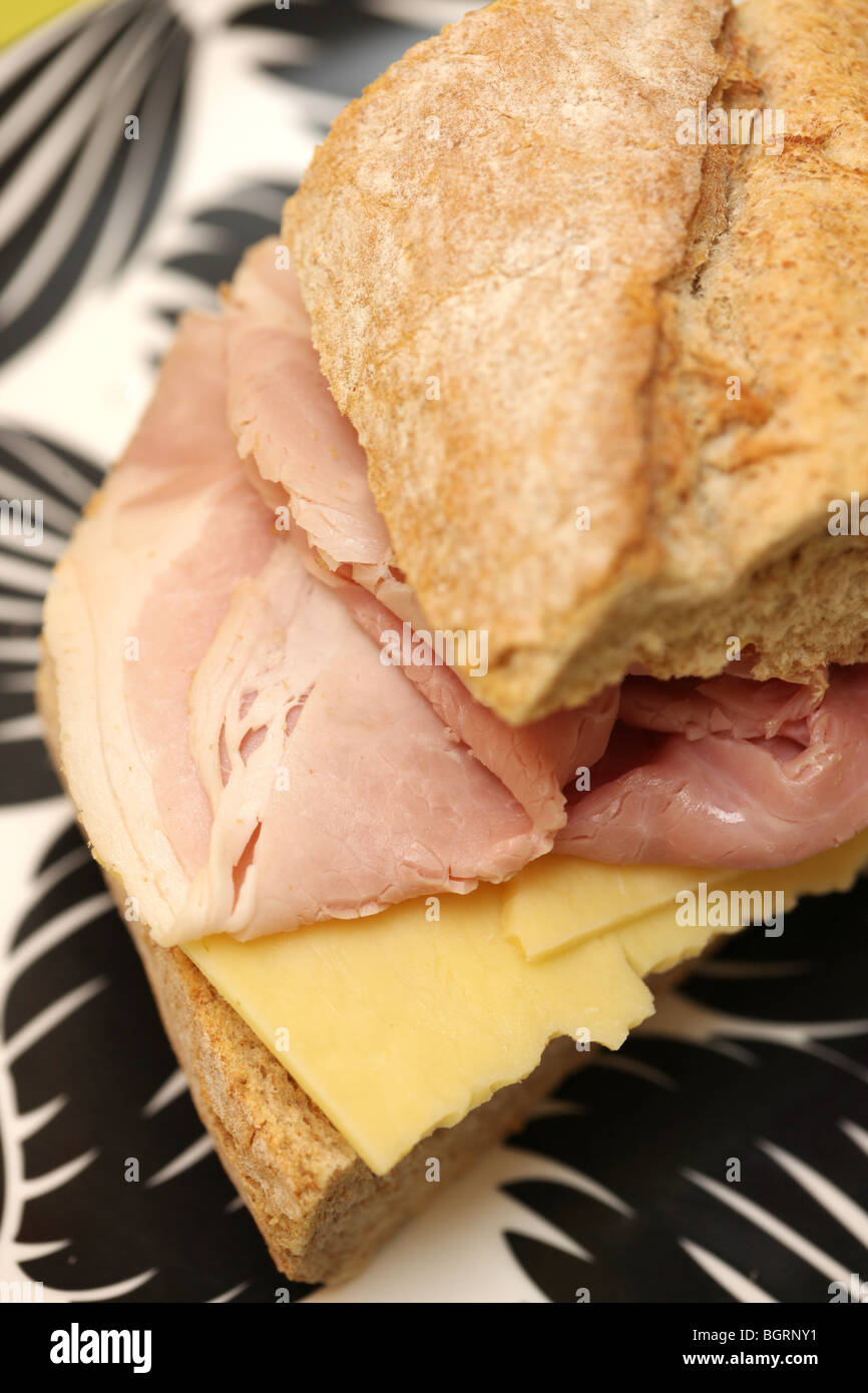 Ham and Cheese Roll Stock Photo - Alamy