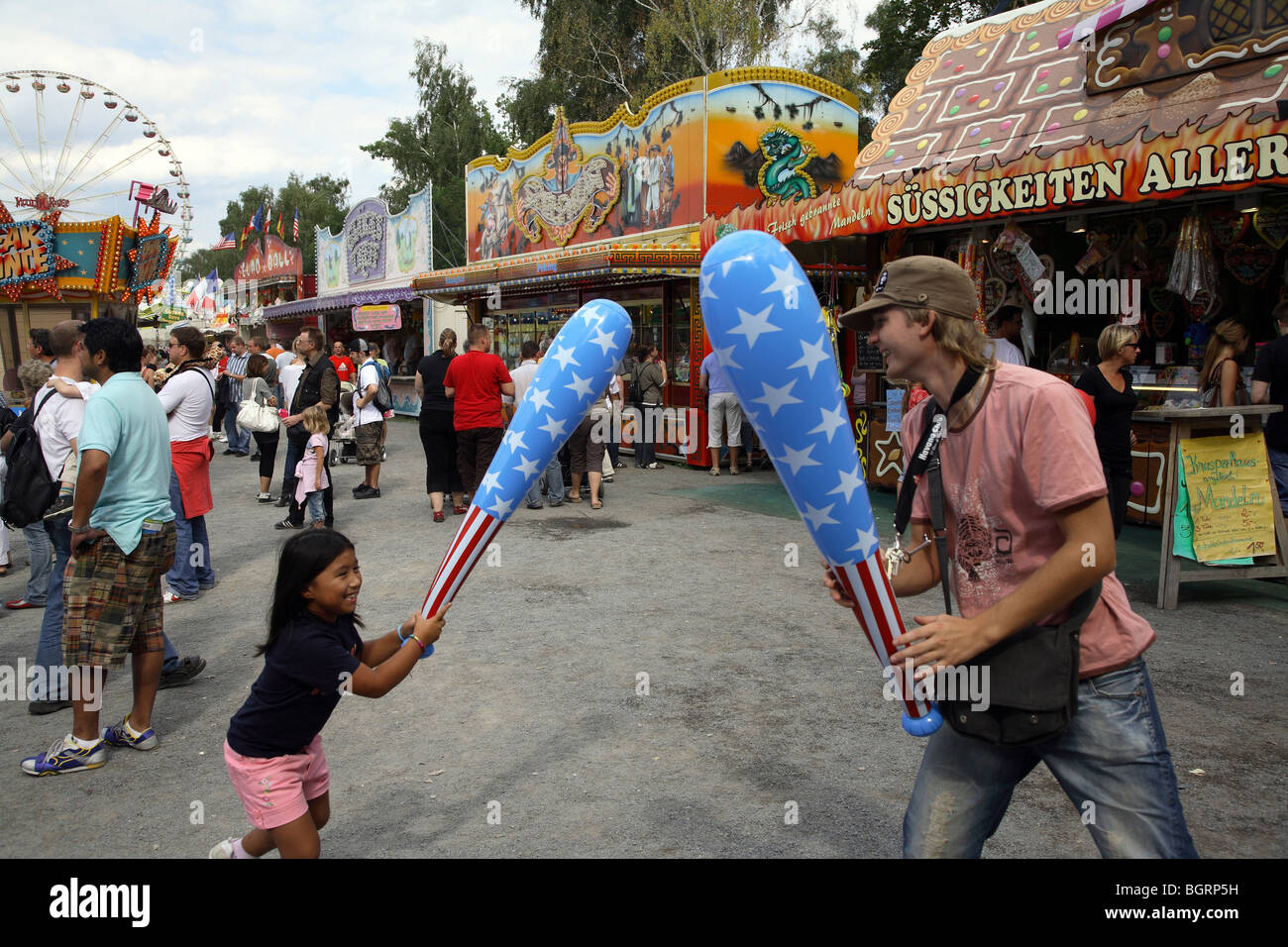 People having fun at a German-American folk festival, Berlin, Germany ...