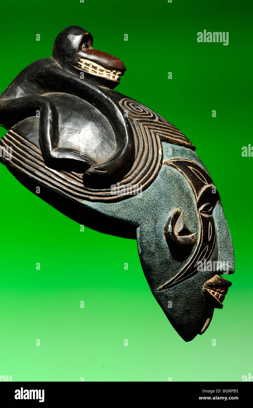 carved wooden mask from congo Stock Photo - Alamy