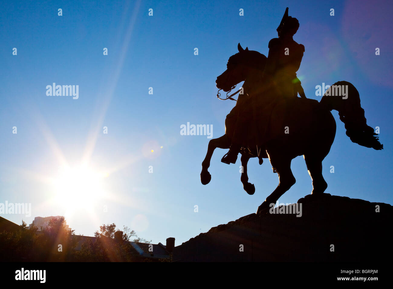 Statue of Andrew Jackson in Jackson Square in the French Quarter of New ...