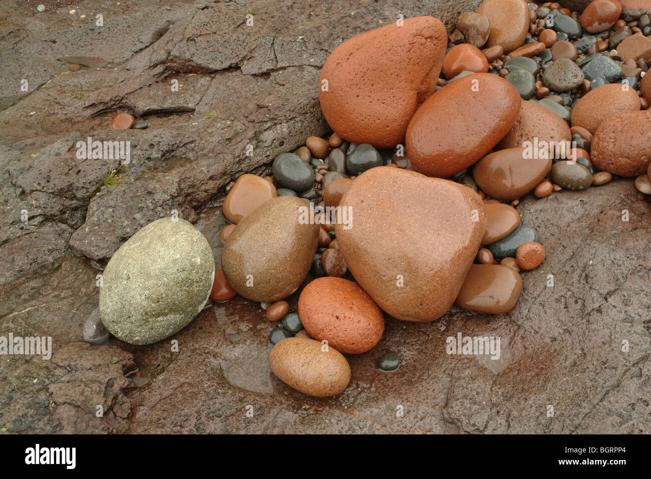 AJD62497, MN, Minnesota, Lake Superior, North Shore, rocks, background ...