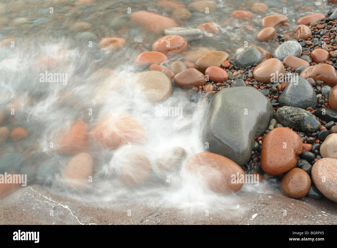 AJD62521, MN, Minnesota, Lake Superior, North Shore, rocks, background ...