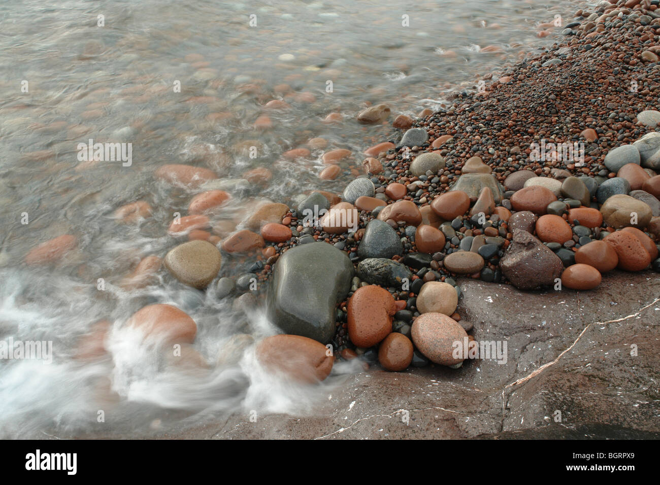AJD62522, MN, Minnesota, Lake Superior, North Shore, rocks, background ...