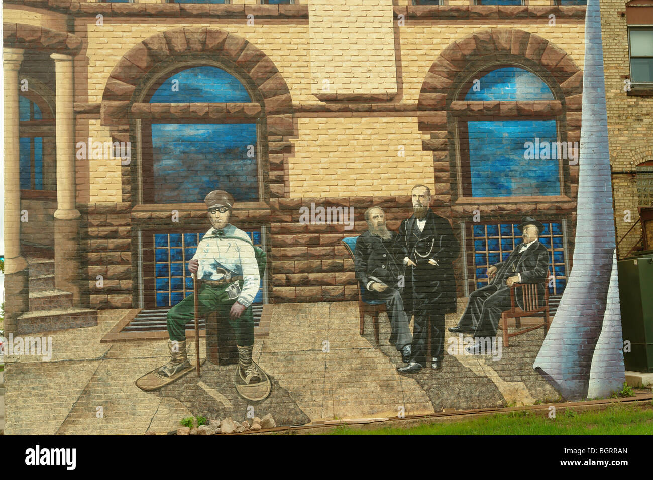 AJD62611, Ashland, WI, Wisconsin, Lake Superior, downtown, wall mural ...