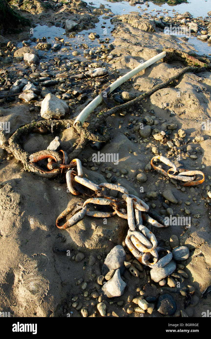 Sandy beach buoy and rope hi-res stock photography and images - Alamy