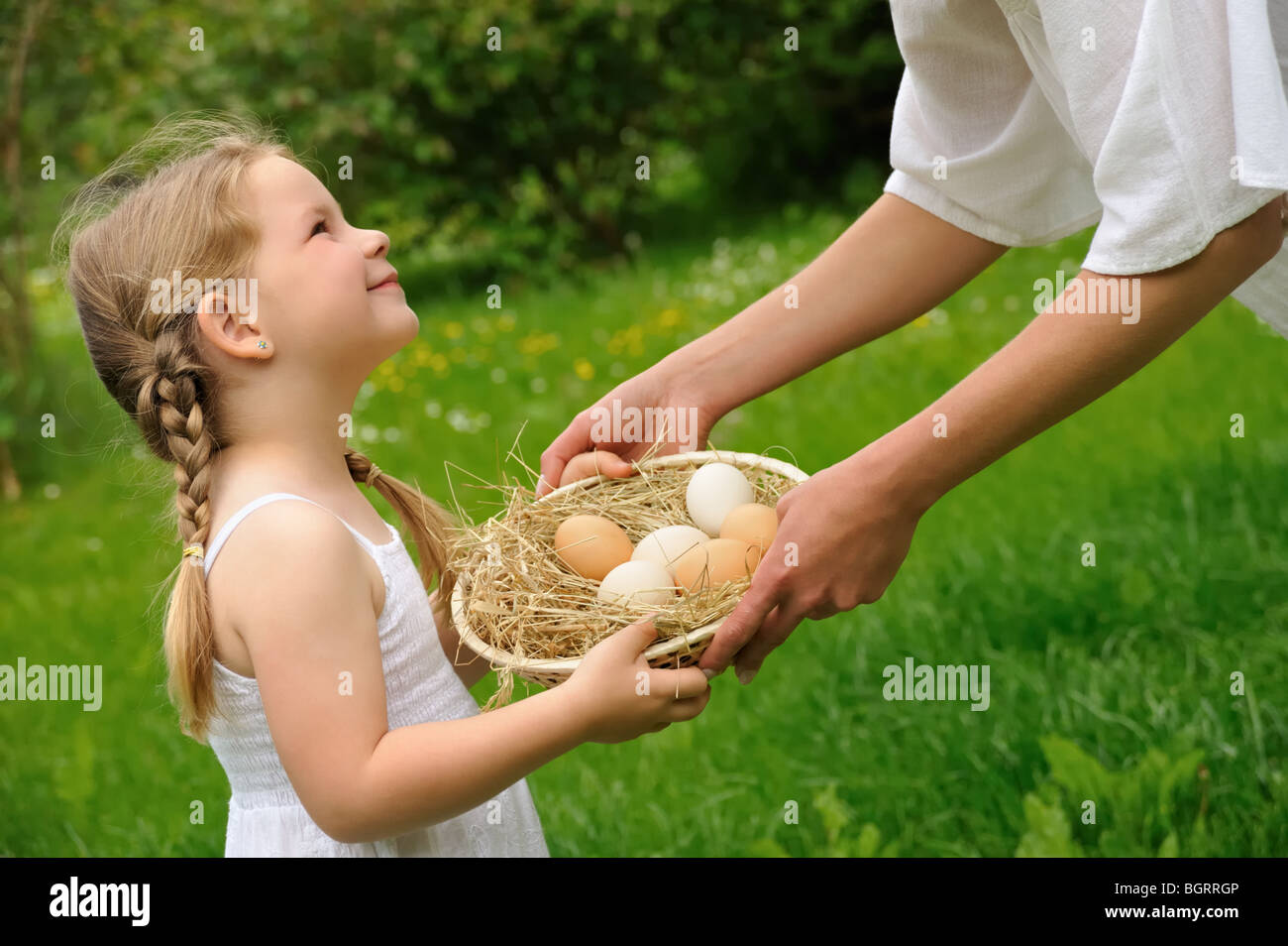 Mother and daughter having Easter time Stock Photo - Alamy