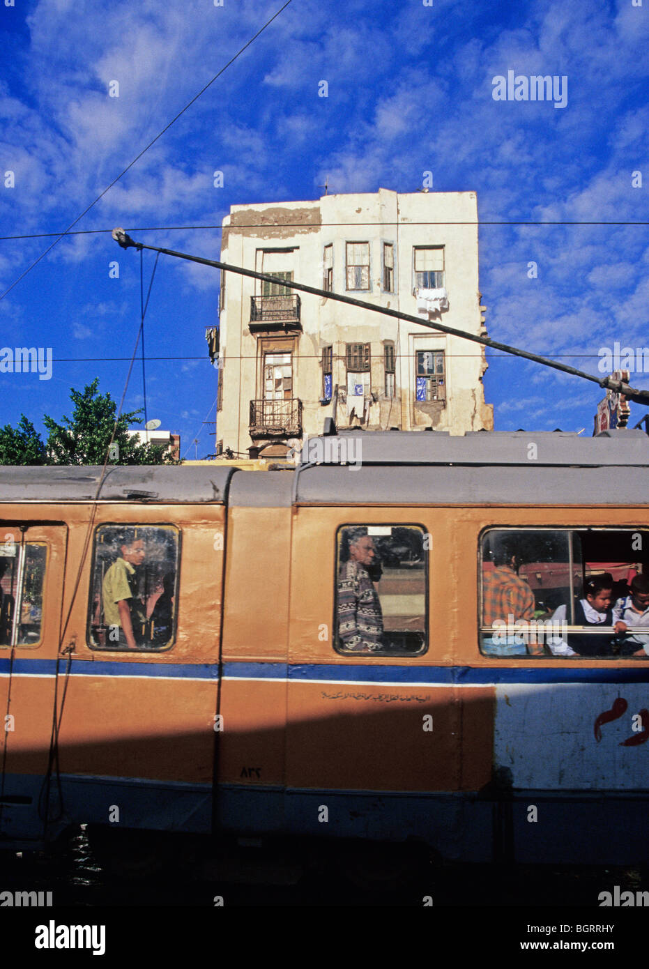tramway in Alexandria - Egypt Stock Photo - Alamy