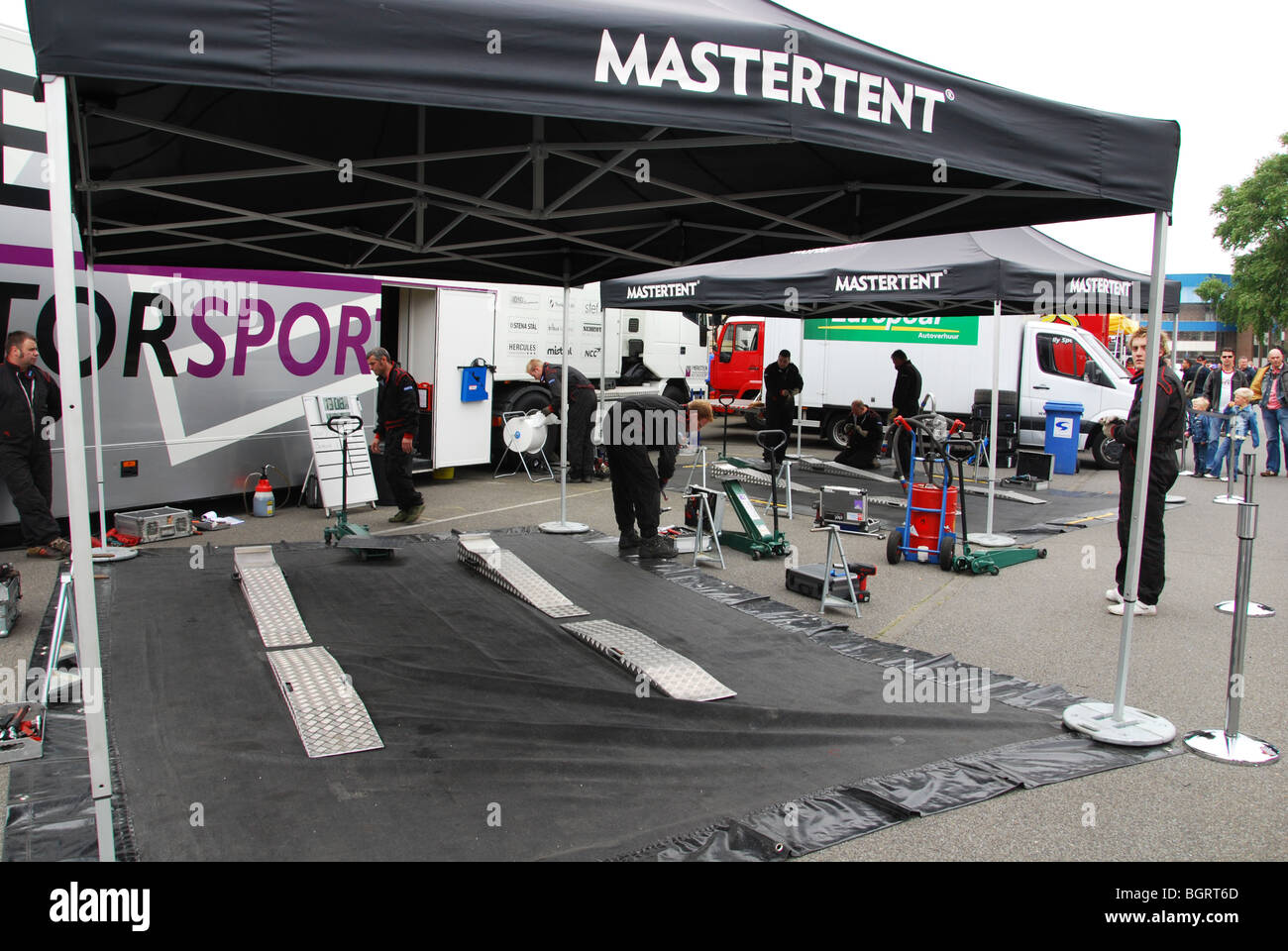 rally service area in anticipation of cars returning from their special ...