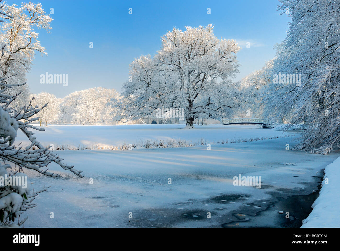 Beautiful winter landscape in the Netherlands ( Elswout Overveen Stock ...