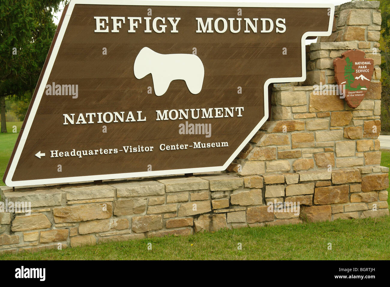 AJD62777, Effigy Mounds National Monument, IA, Iowa, entrance sign ...