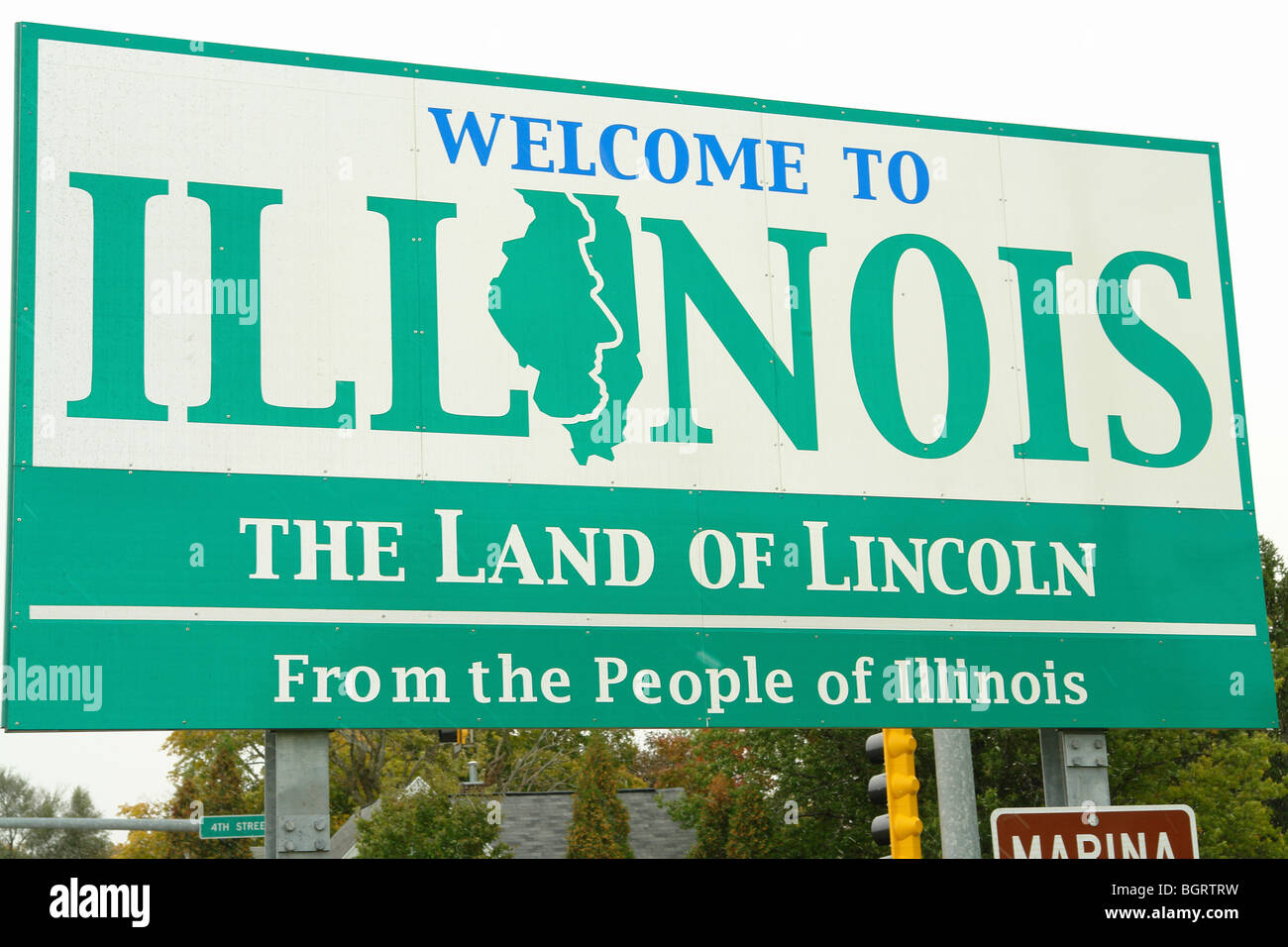 AJD62810, IL, Illinois, Welcome sign Stock Photo - Alamy