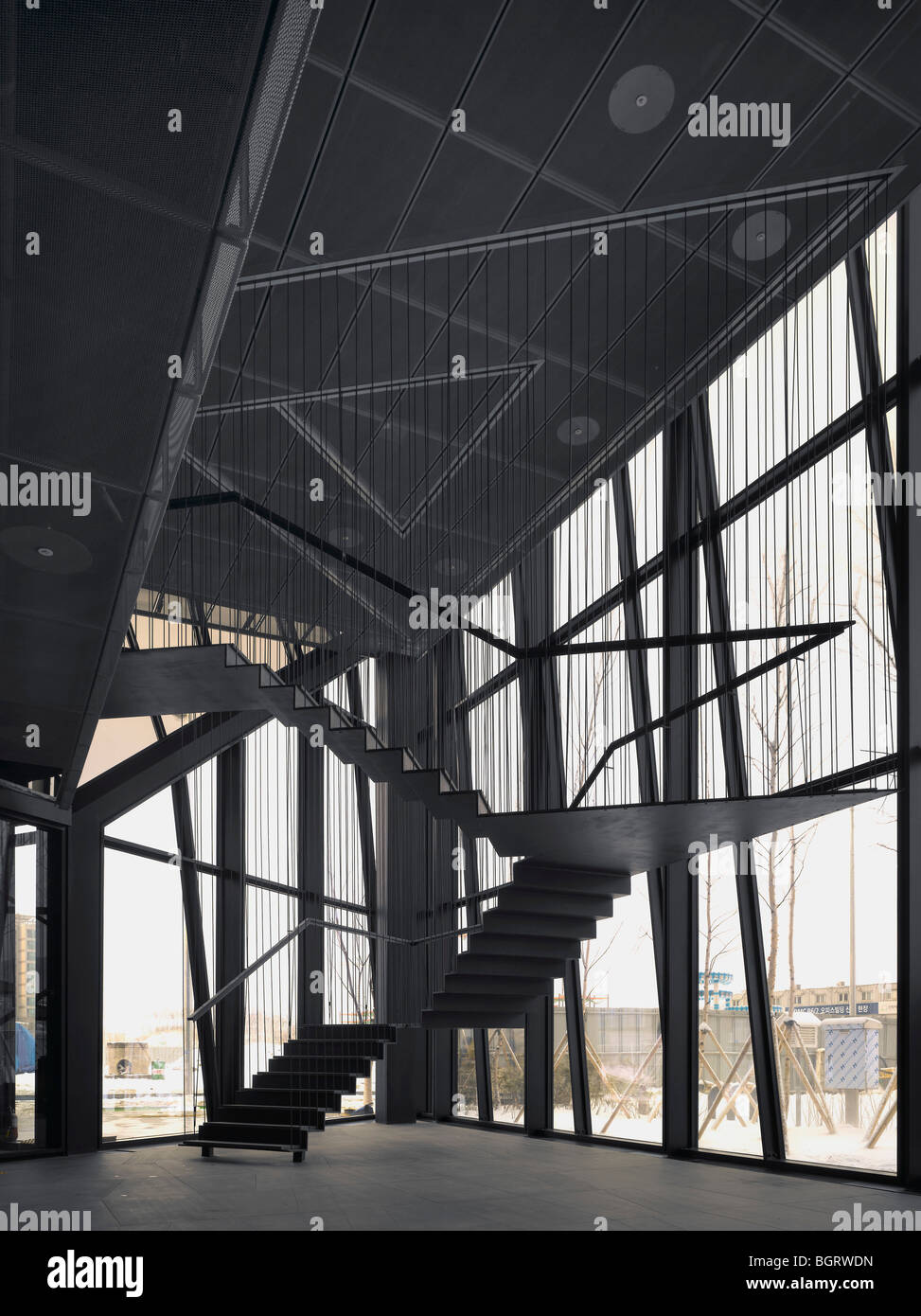 trutec office building, seoul, korea - entrance lobby and staircase ...