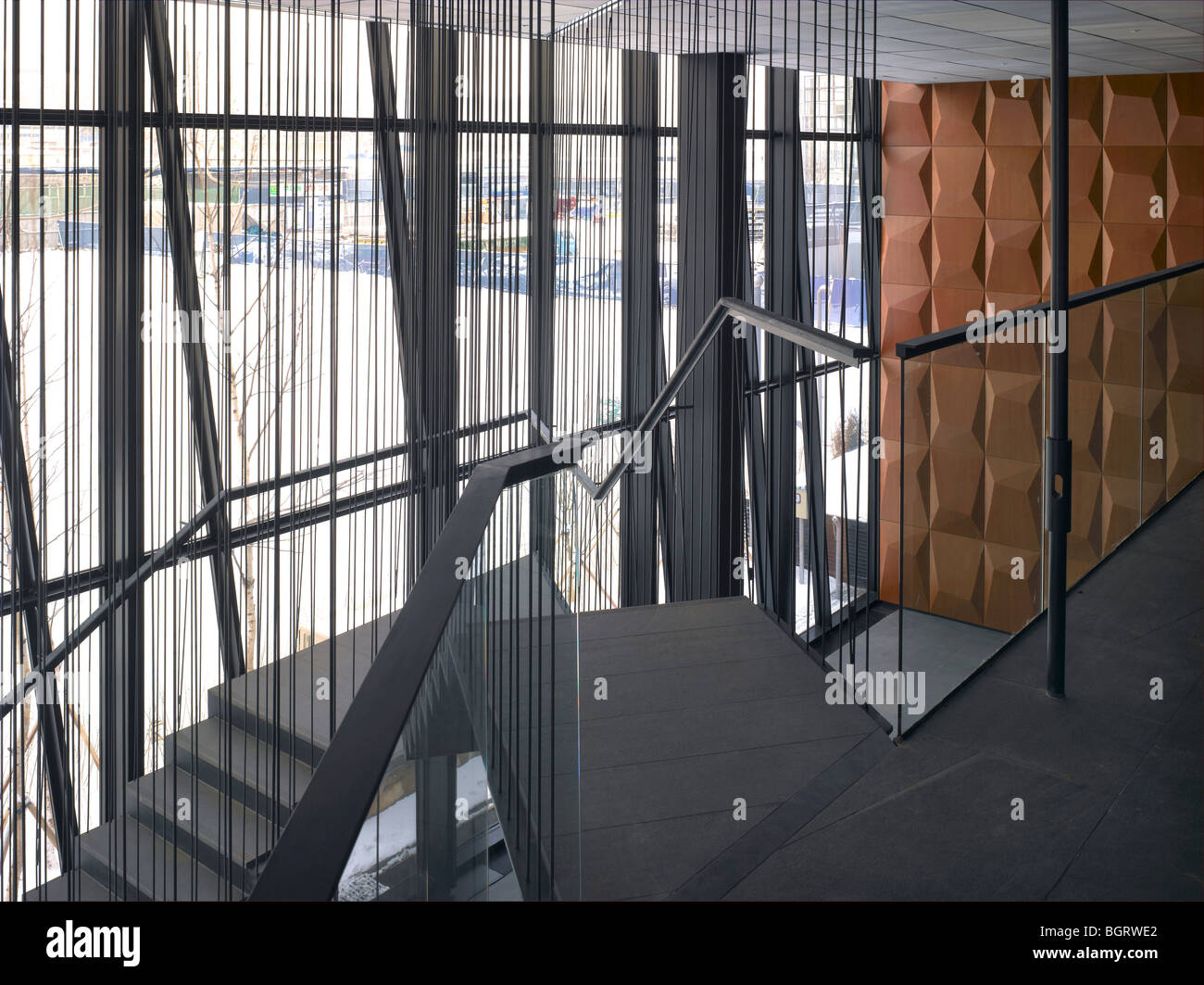 trutec office building, seoul, korea - entrance lobby and staircase ...