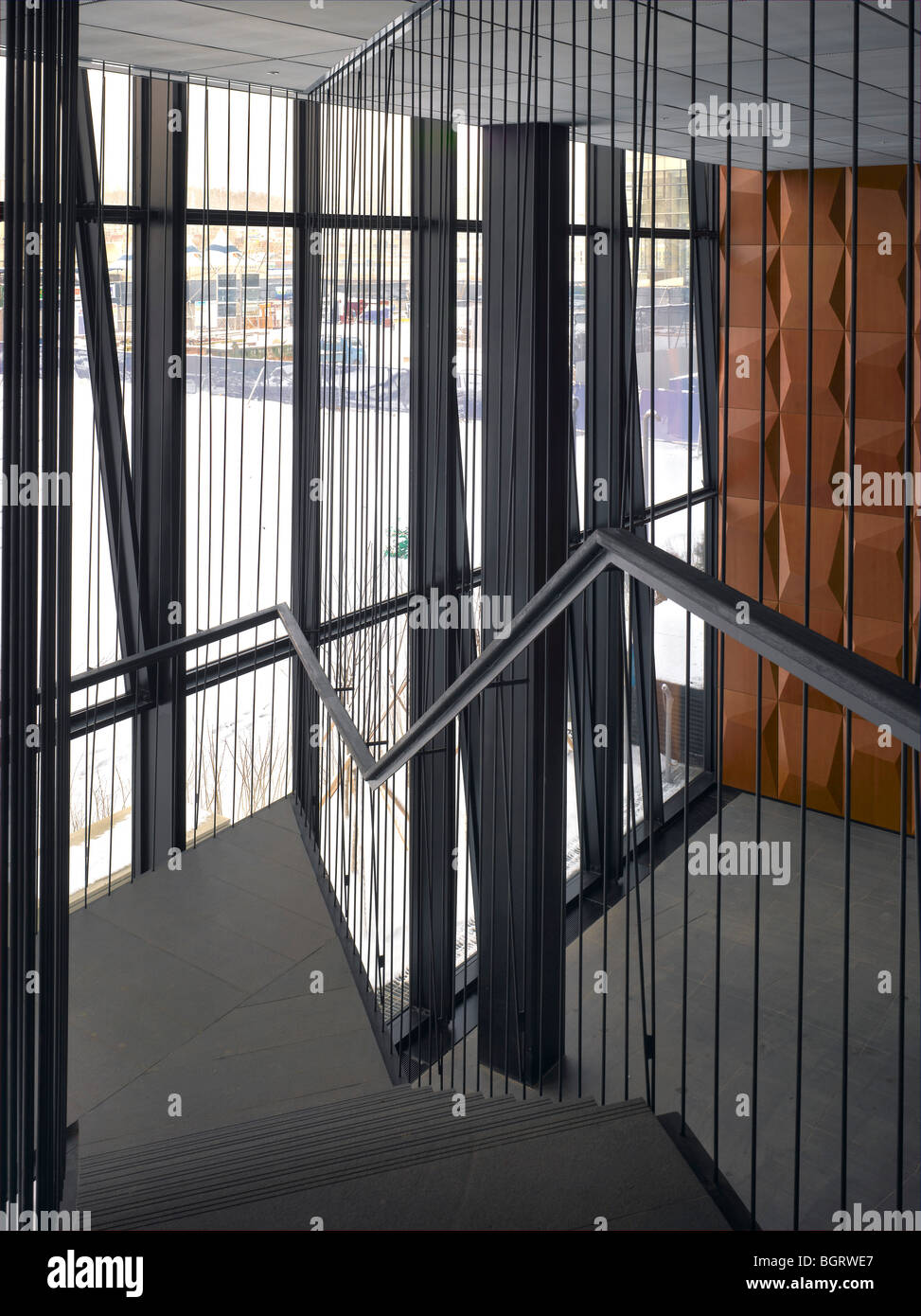 trutec office building, seoul, korea - entrance lobby and staircase ...