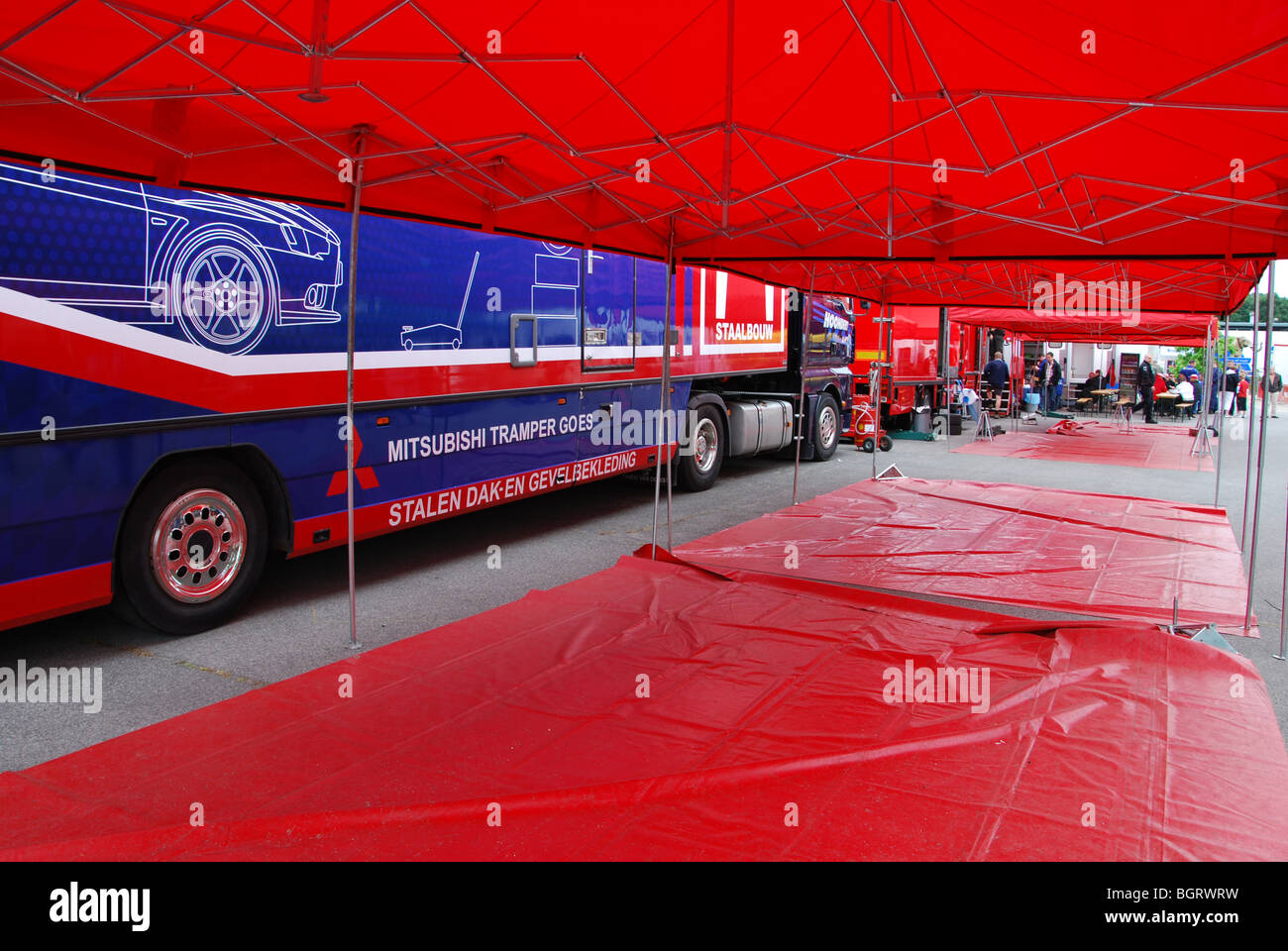 rally service area in anticipation of cars returning from their special ...