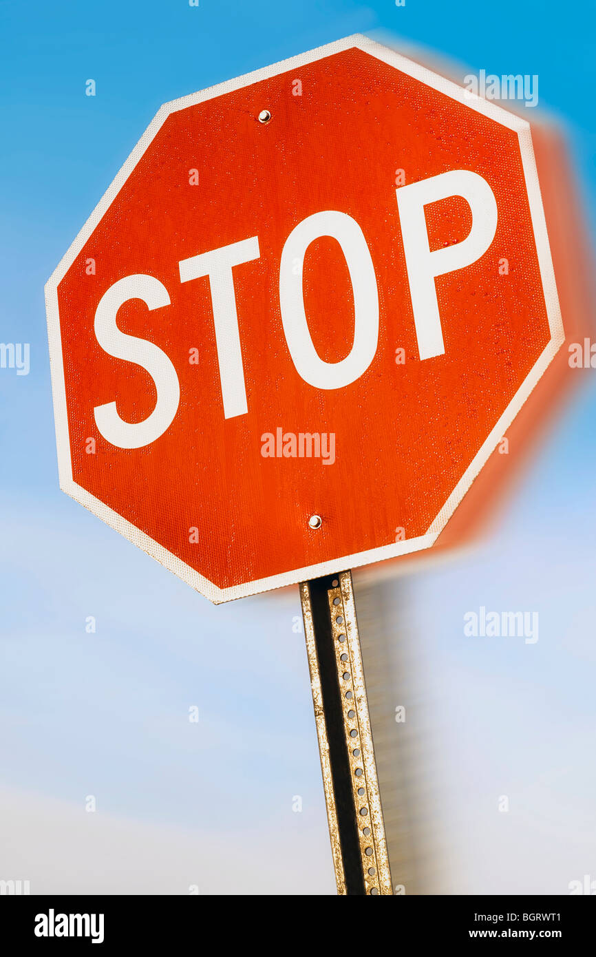 Tilted stop sign hi-res stock photography and images - Alamy