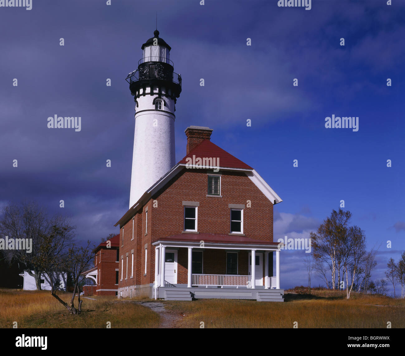 MICHIGAN - Stormy day at Au Sable Light Station in Pictured Rocks ...