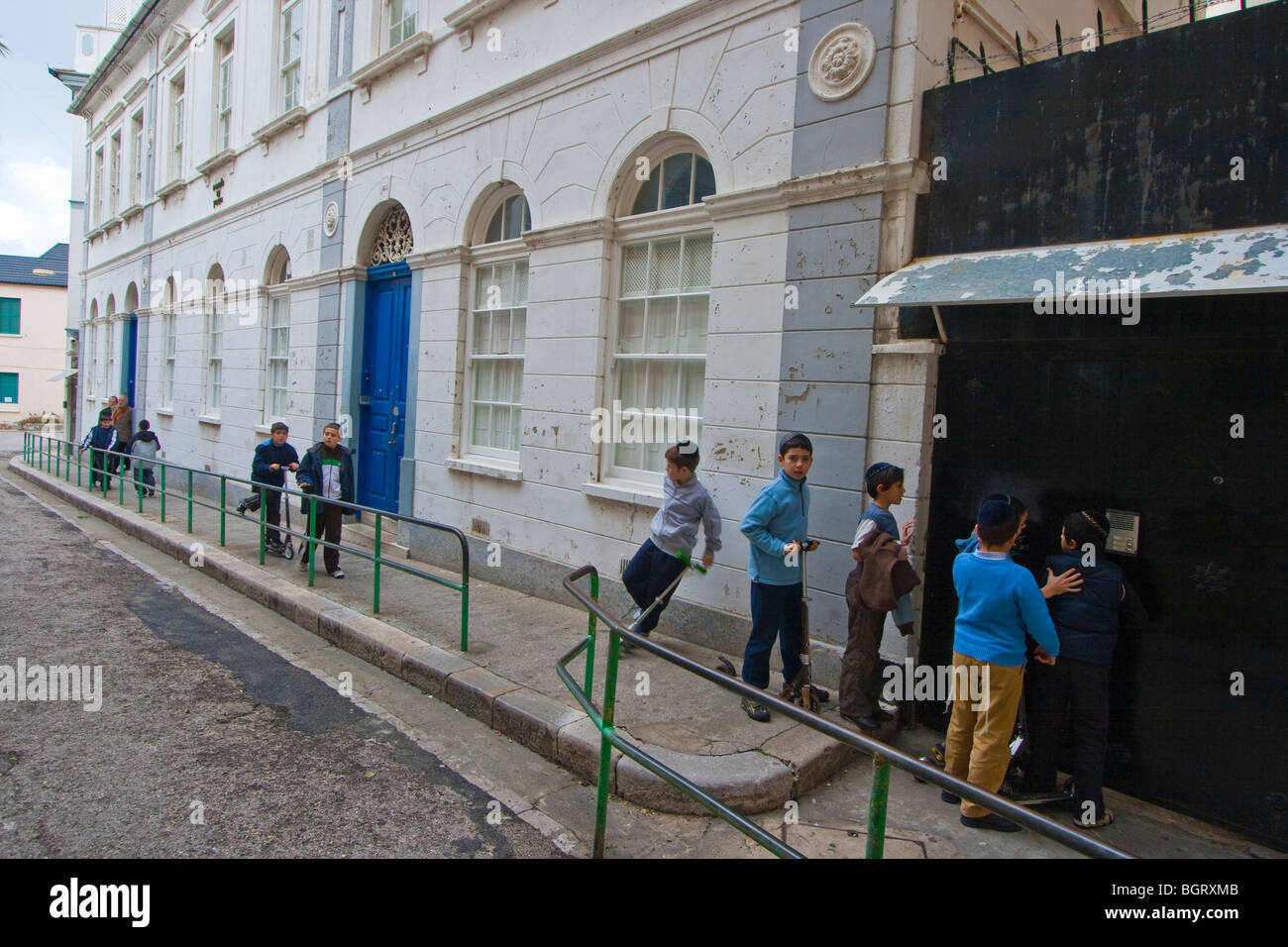 Nefusot Synagogue and school in Gibraltar Stock Photo - Alamy