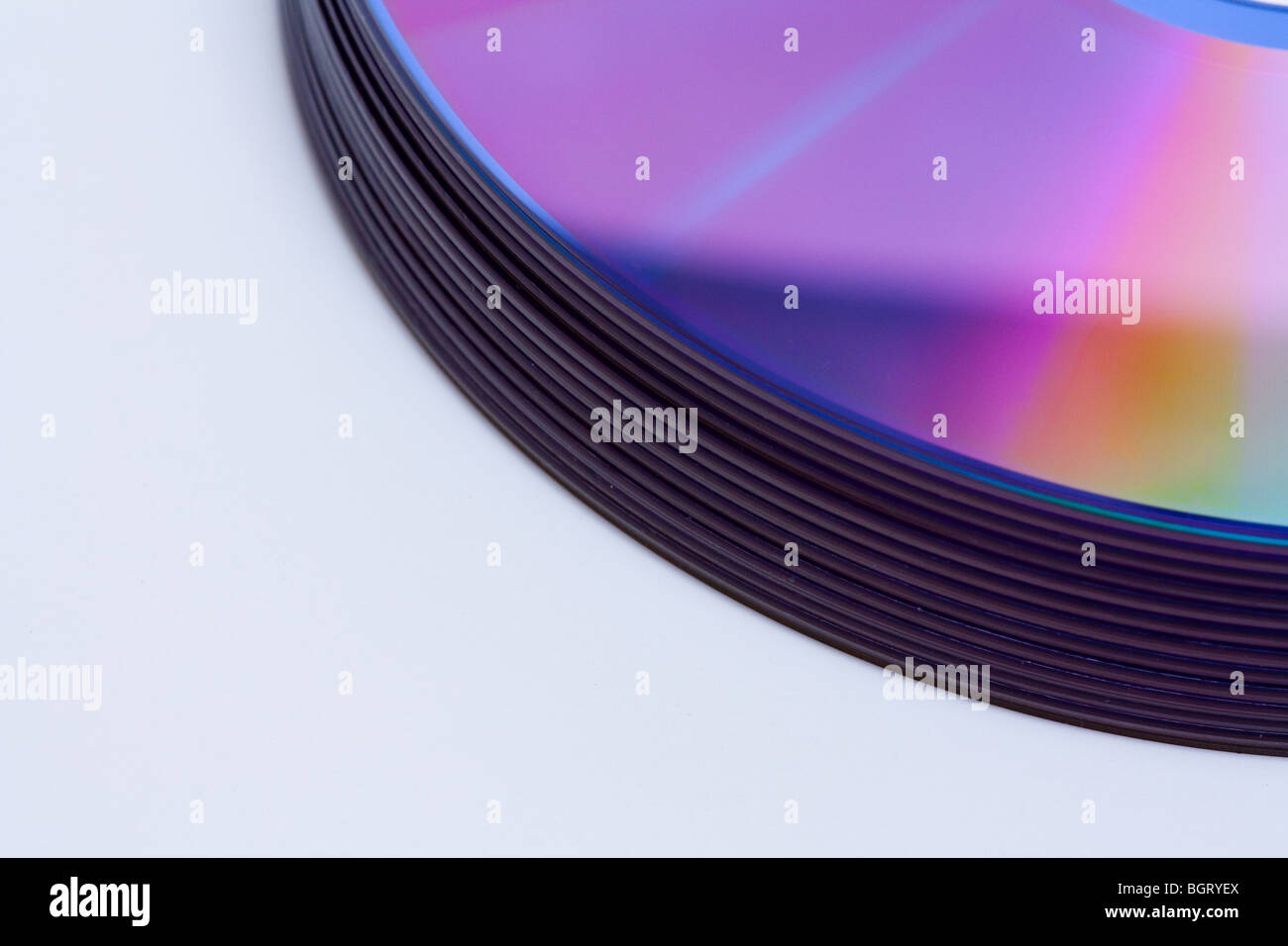 A close up view of a stack of media disc Stock Photo - Alamy