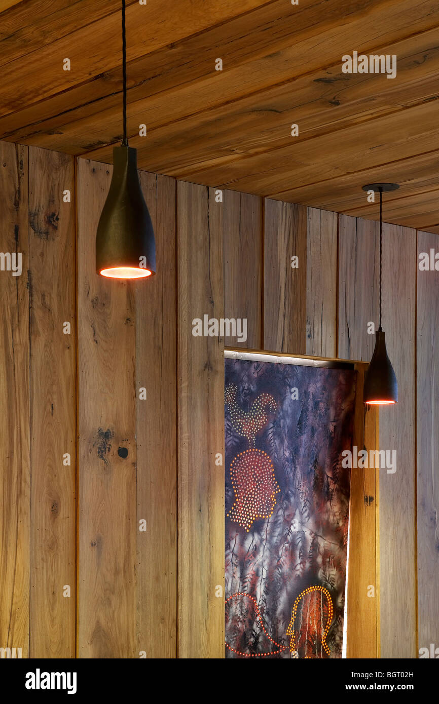 nando's restaurant beckenham, close up of wooden wall and ceiling with ...