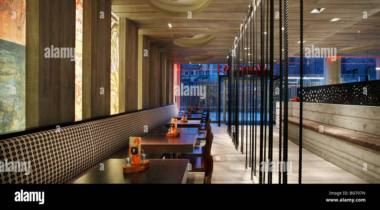 nando's restaurant spinningfields manchester, view of interior with ...