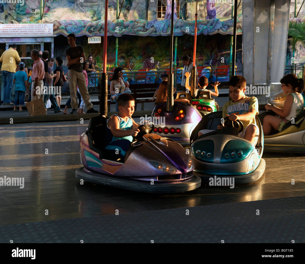 Dodgem Cars Funfair Nettuno Park Catania Sicily Italy Stock Photo - Alamy