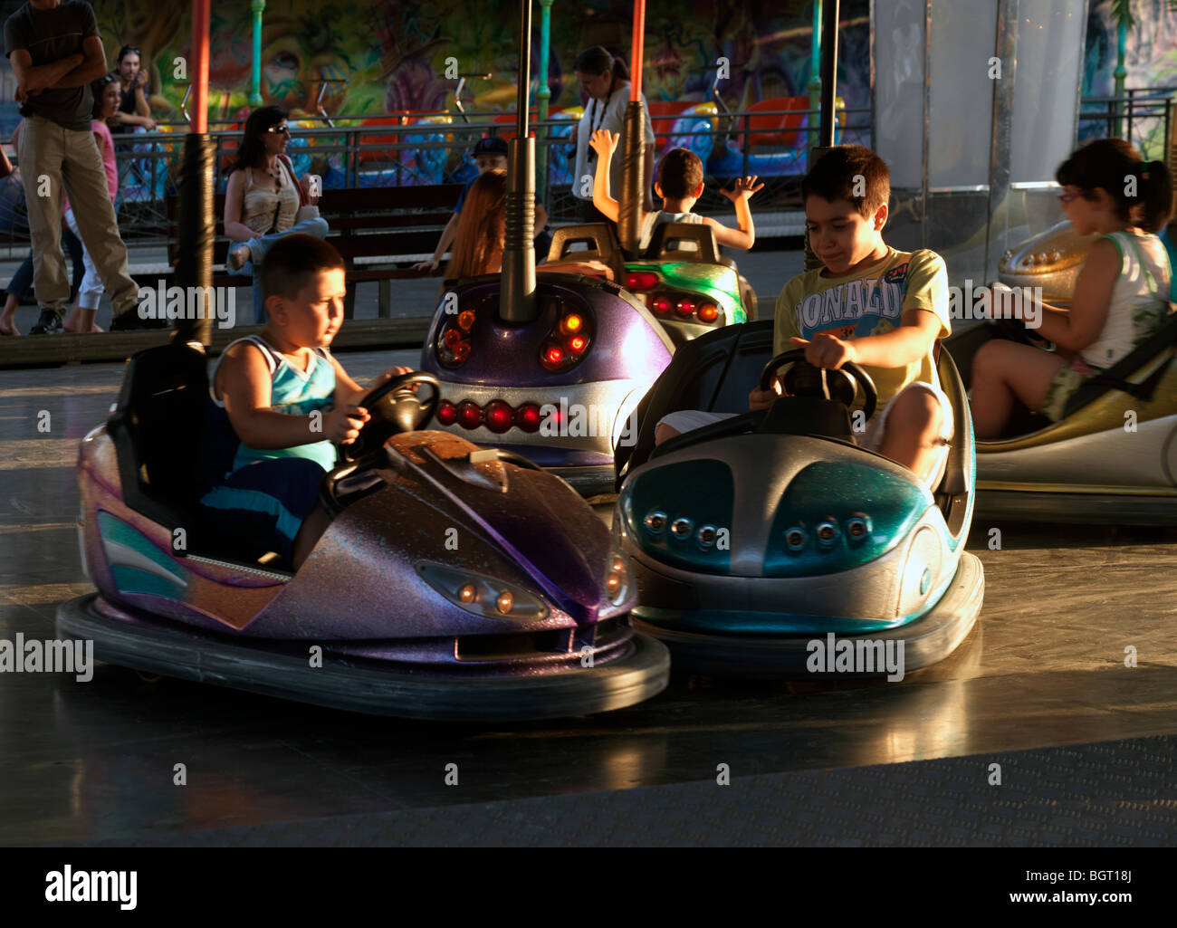 Dodgem Cars Funfair Nettuno Park Catania Sicily Italy Stock Photo - Alamy