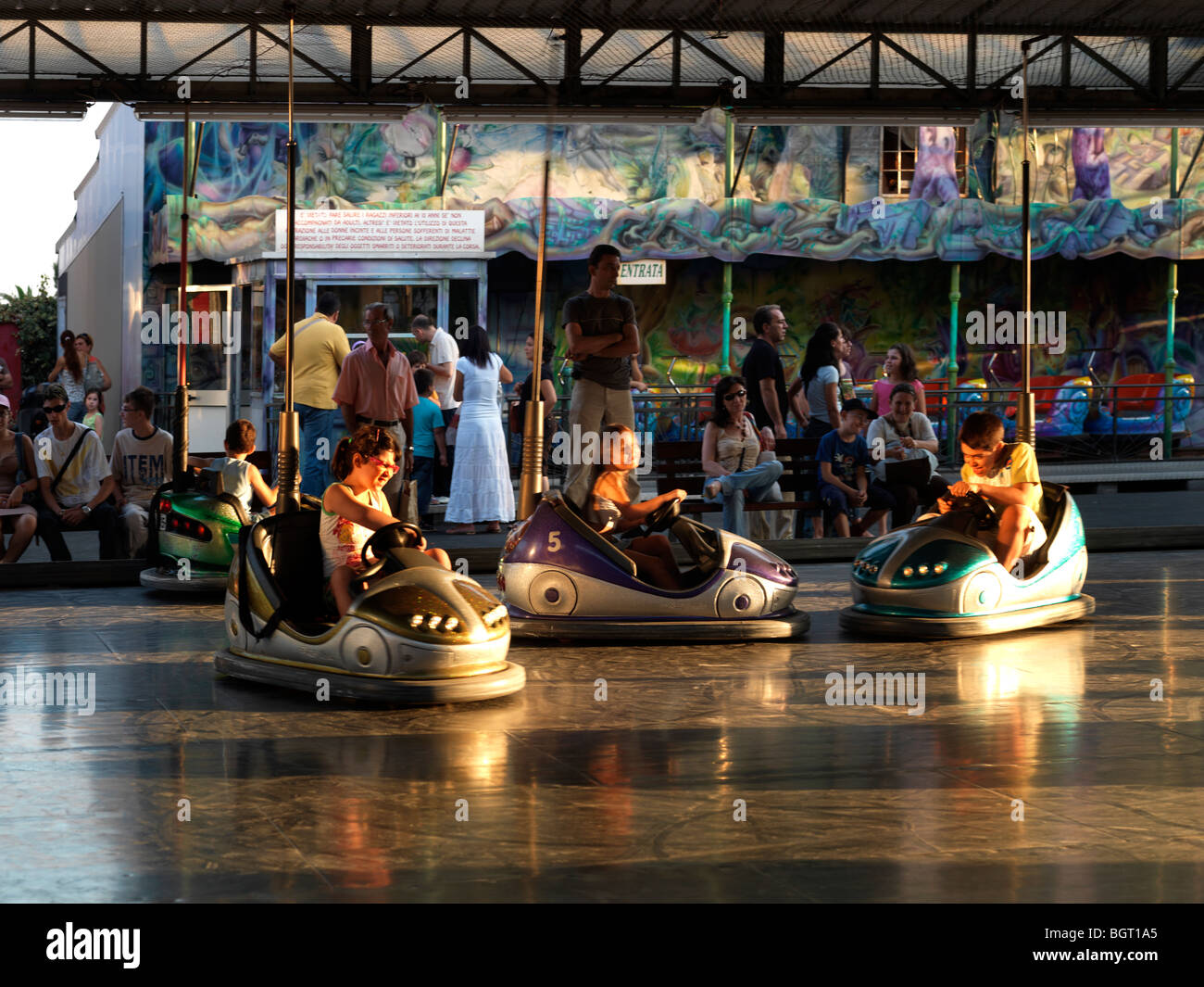 Dodgem Cars Funfair Nettuno Park Catania Sicily Italy Stock Photo - Alamy