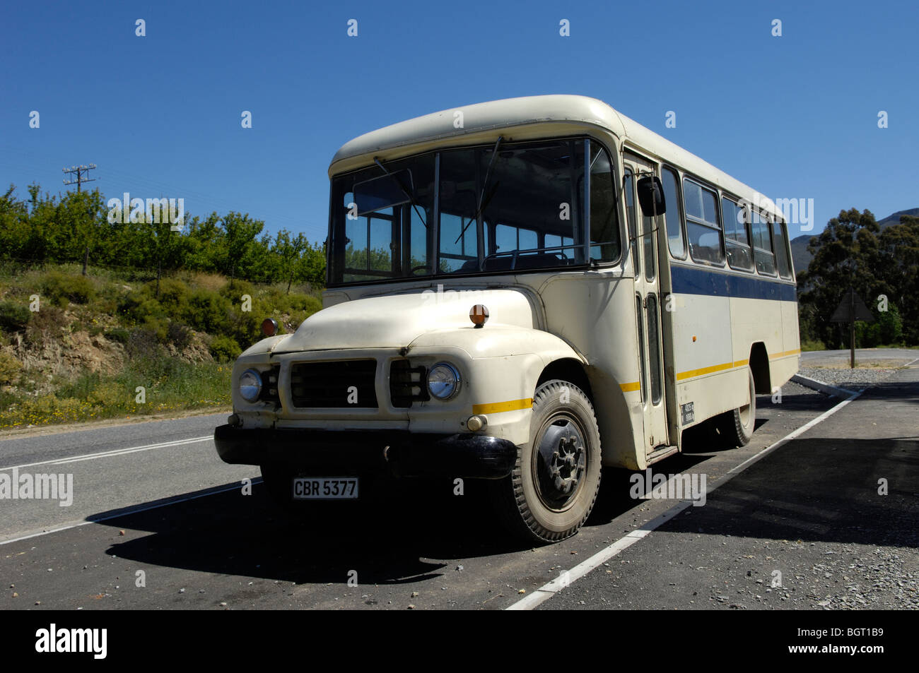 Empty school bus, Western Cape, South Africa, Africa Stock Photo ...