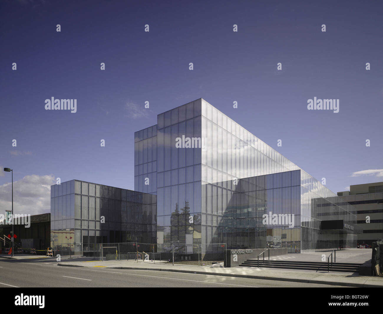 David chipperfield anchorage museum glass facade reflection linear hi ...