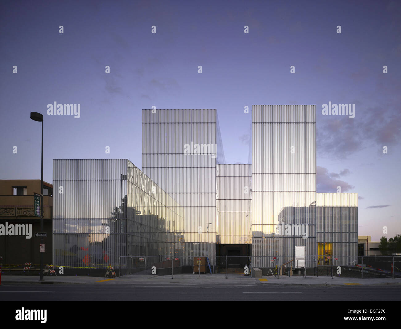 anchorage museum linear volumes forming a highly reflective glass ...