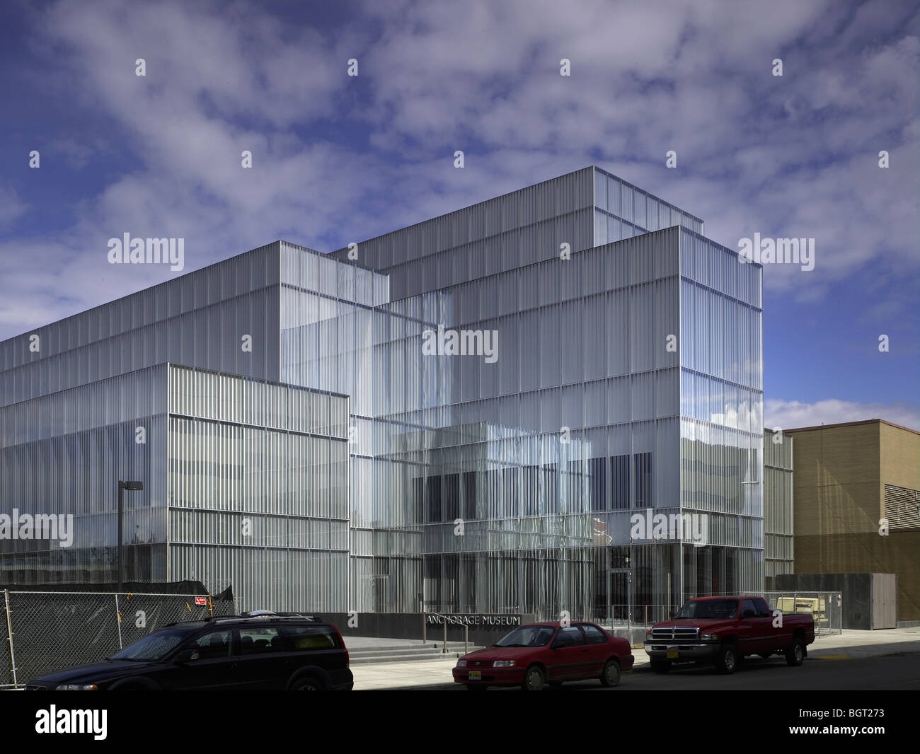 David chipperfield anchorage museum glass facade reflection linear hi ...
