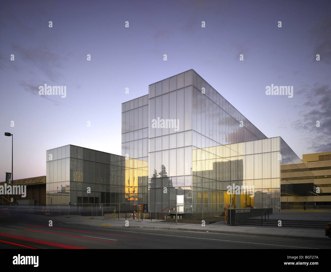 anchorage museum linear volumes forming a highly reflective glass ...