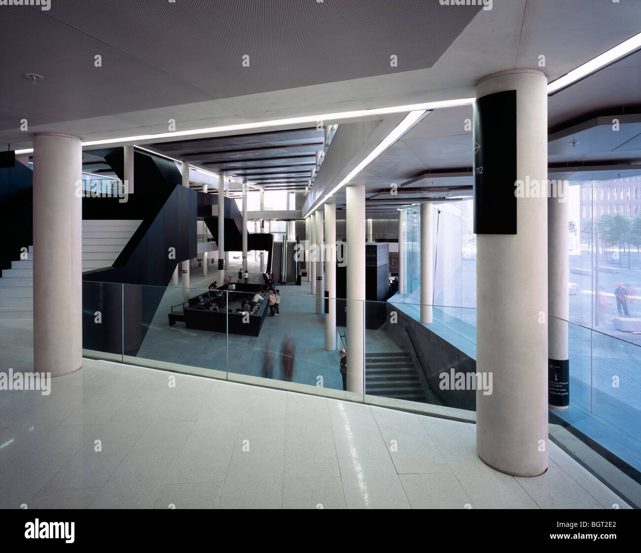 general interior view of atrium showing floor to celing perspective and ...