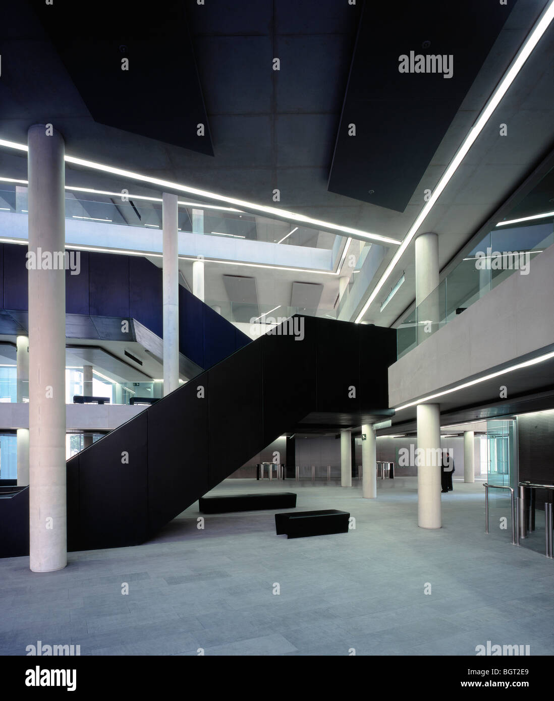 general interior view of atrium showing floor to celing perspective and ...