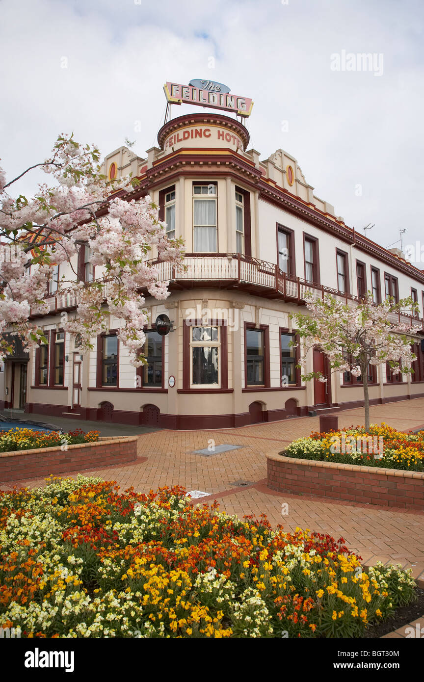 Historic Fielding Hotel, and Spring Flowers and Blossom, Fielding ...