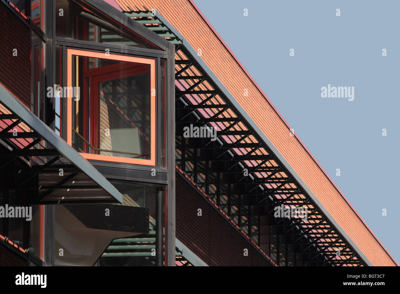 new british library, detail of east facade (seen from euston road Stock ...