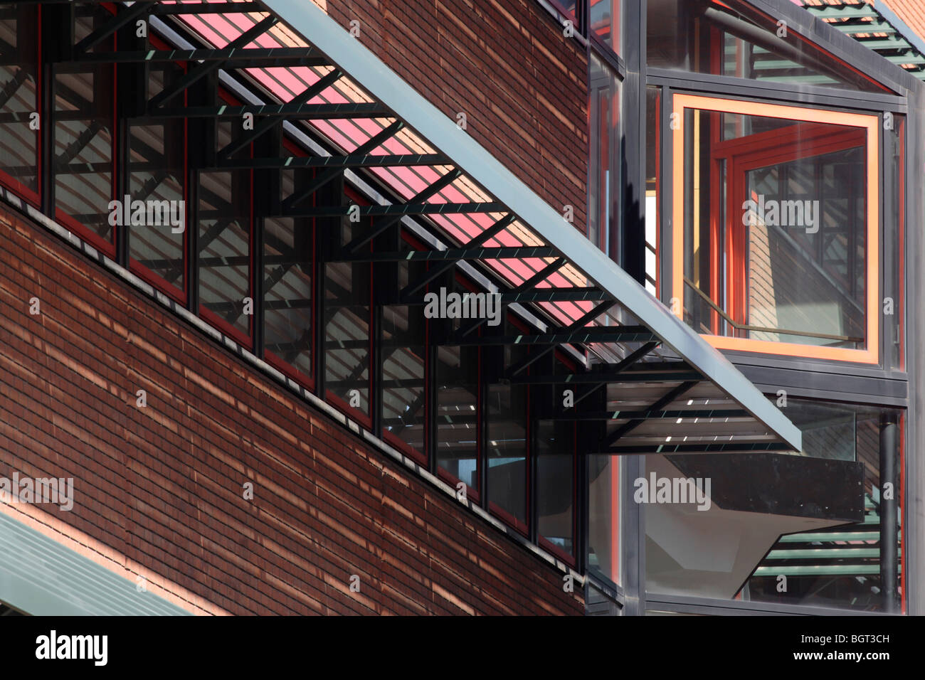 new british library, detail of east facade (seen from euston road Stock ...