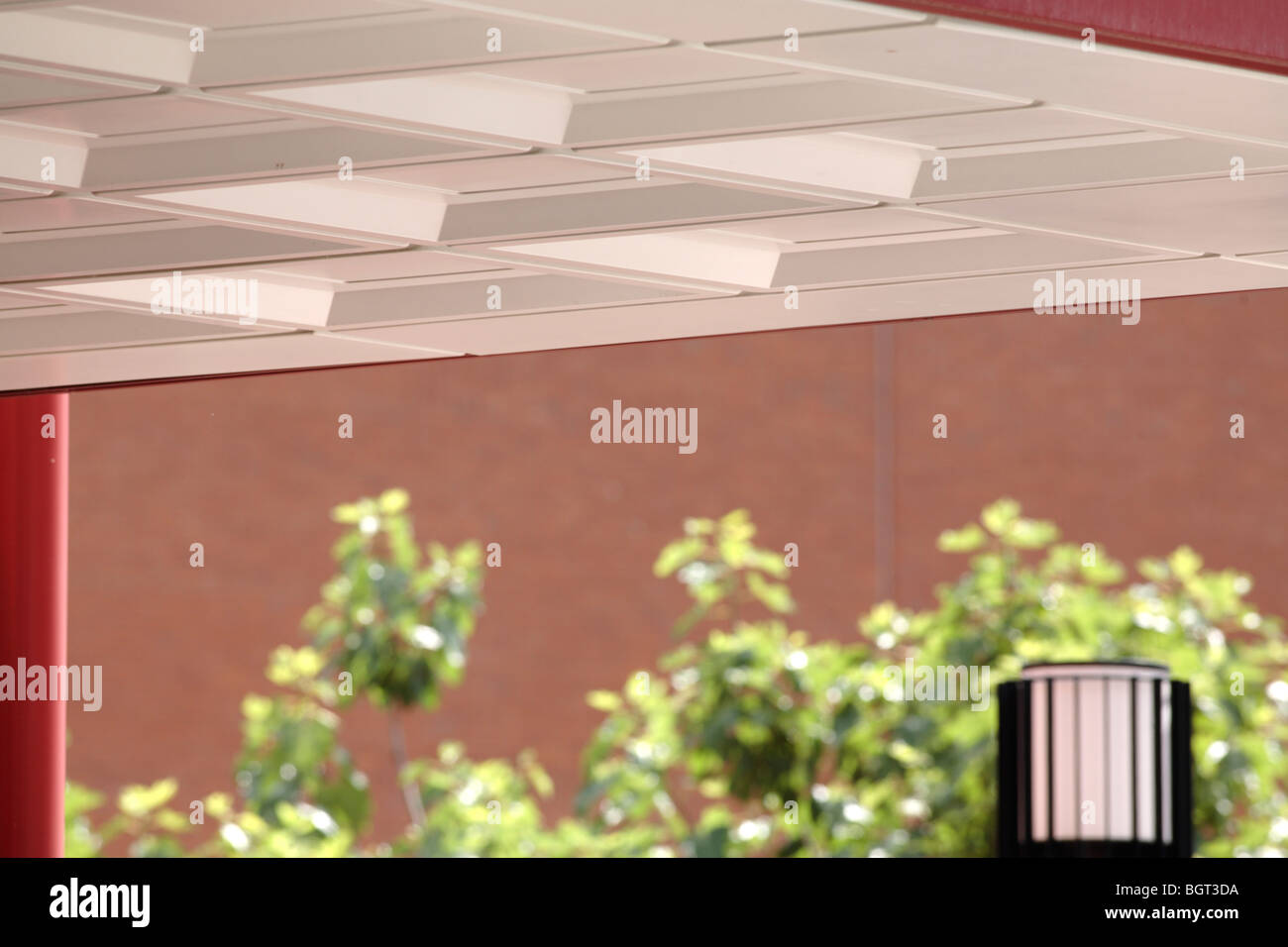 new british library, canopy with lamp and foliage (seen from ossulston ...