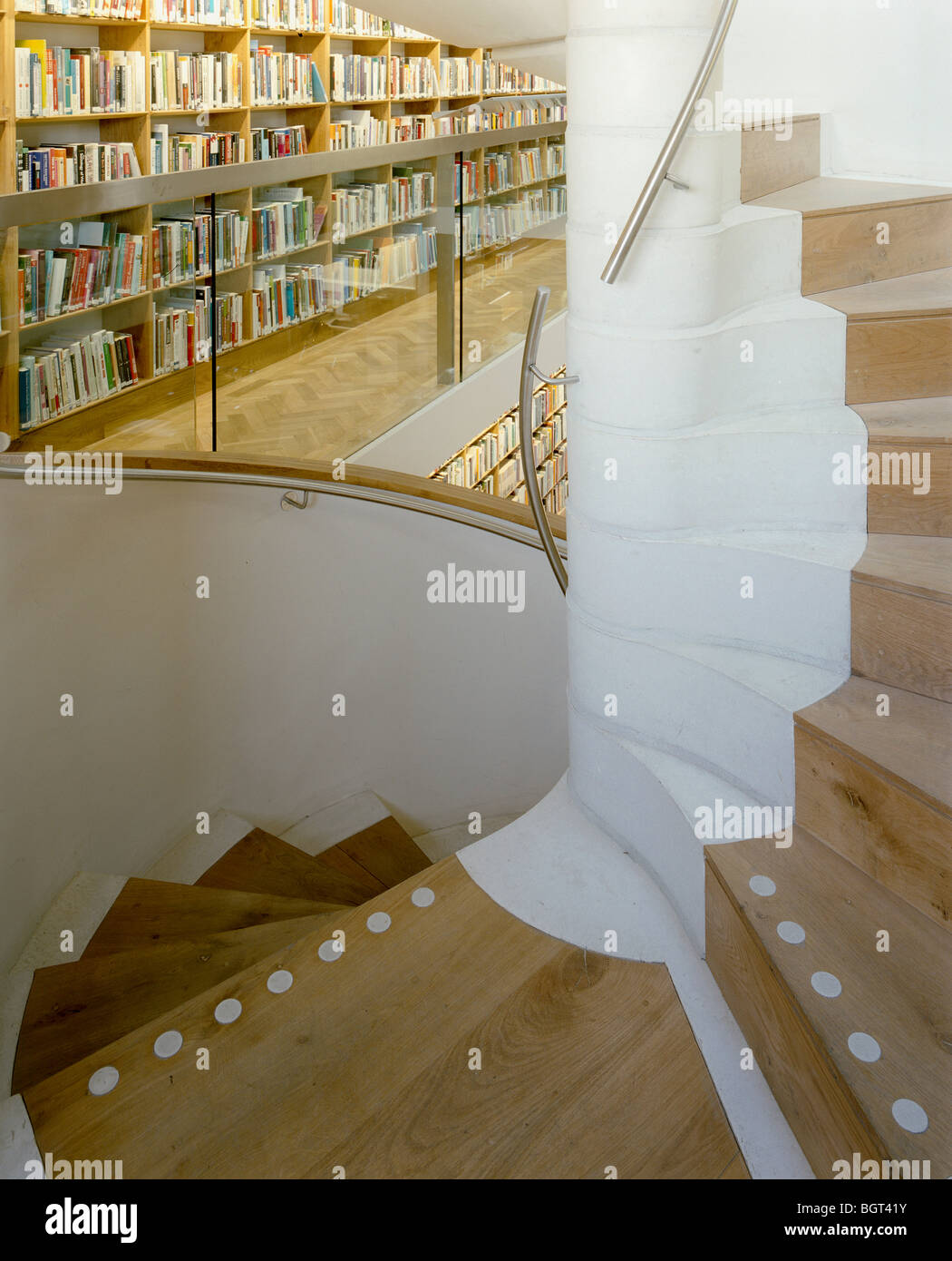 abbeyleix library, stair detail at first floor landing Stock Photo - Alamy