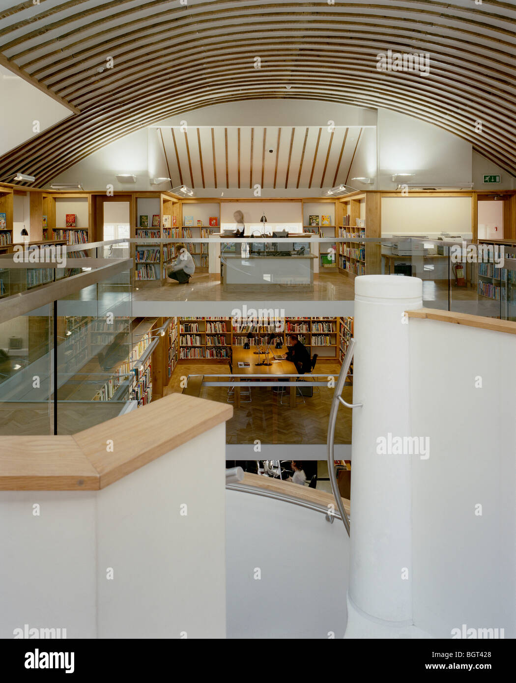 abbeyleix library, second floor landing to first and second floor Stock ...