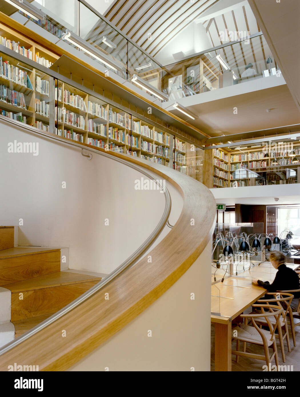 abbeyleix library, ground floor study area and stair detail Stock Photo ...
