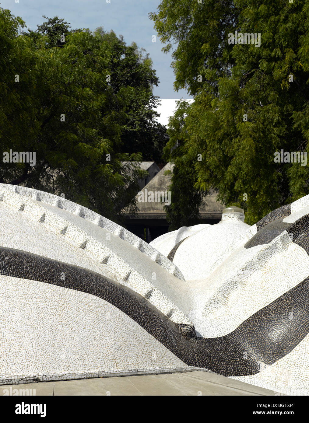 husain doshi gufa art gallery-exterior roof detail Stock Photo - Alamy