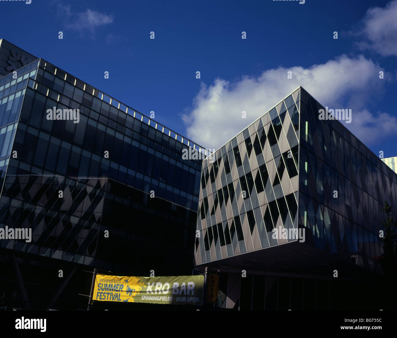 Modern office buildings Deansgate near Spinningfields Manchester ...