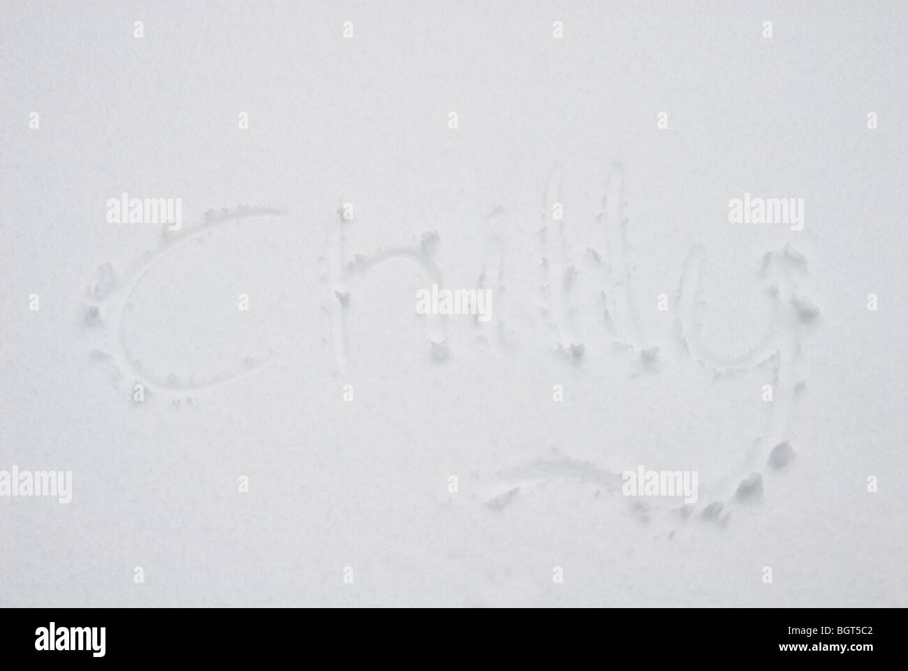 The word 'Chilly' written in the snow Stock Photo - Alamy