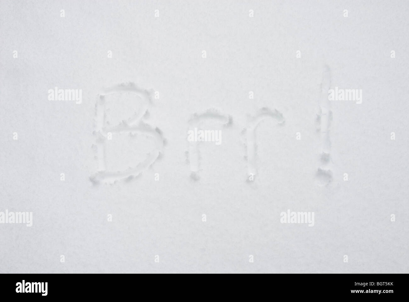 The word 'Brr! written in the snow Stock Photo - Alamy