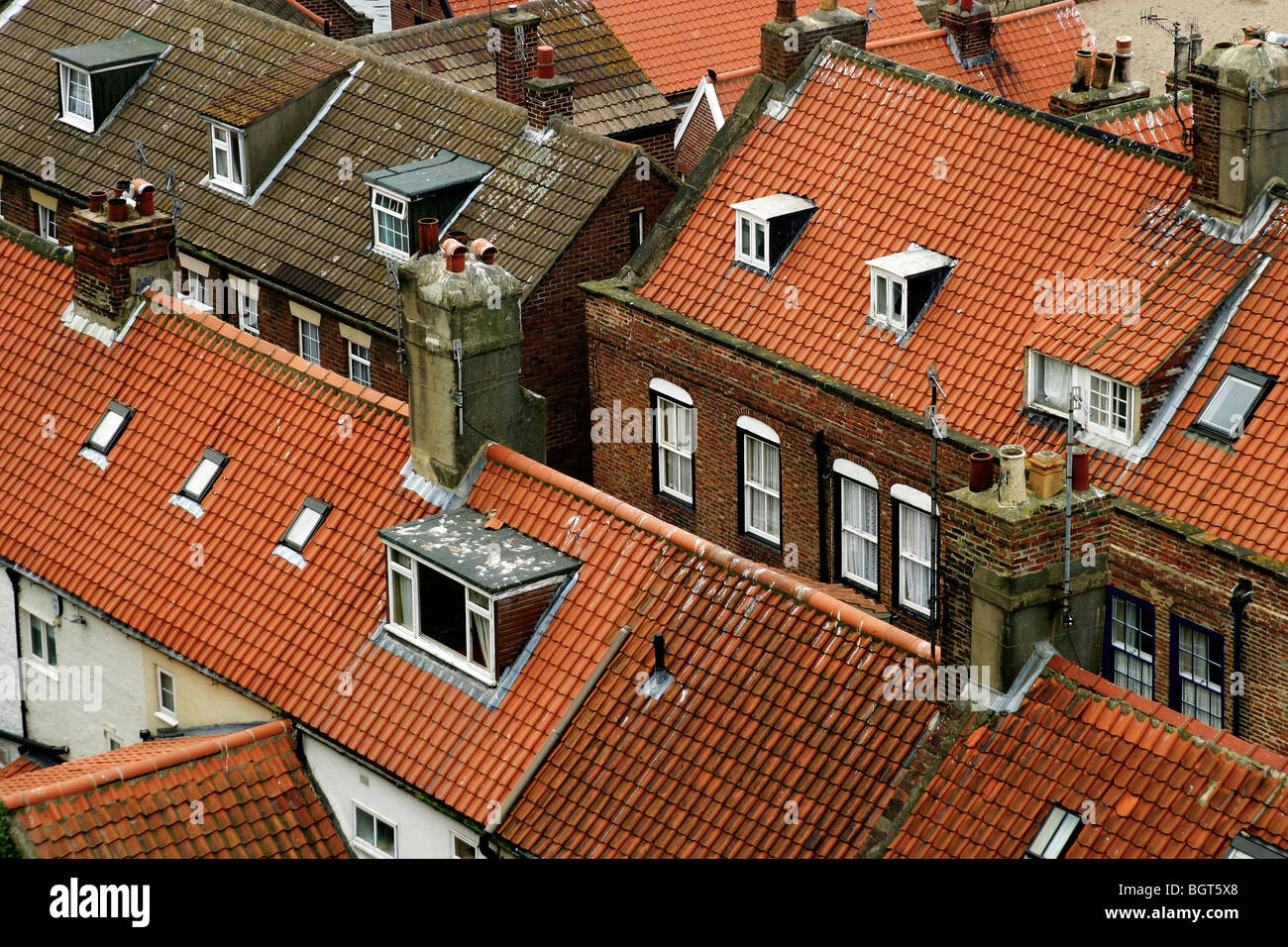 Rooftop view of houses Stock Photo - Alamy